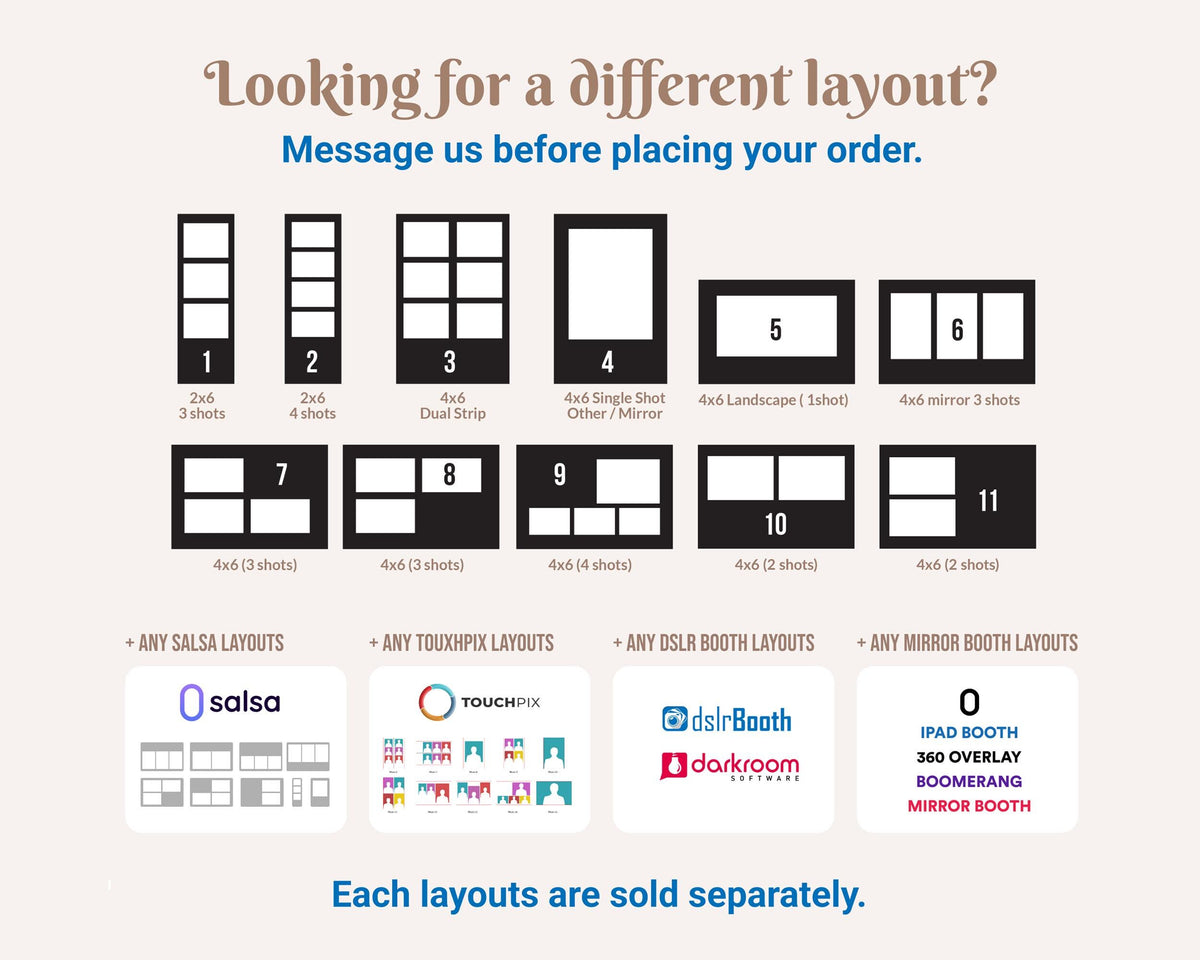 Wedding Photobooth Template, Birthday Photo Booth Template, 2x6 Strip, – Mirror Template