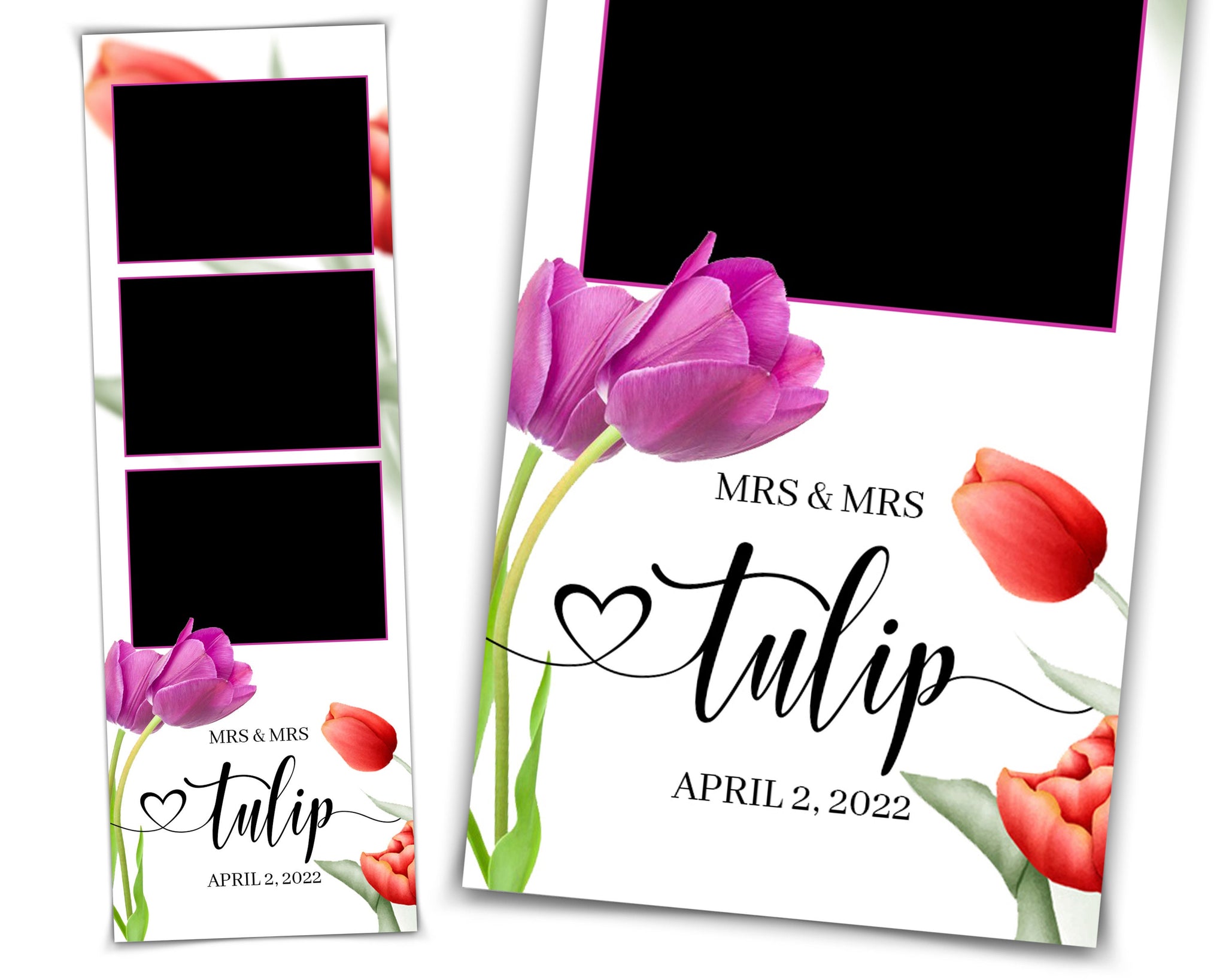 Wedding Photobooth Template Tulip Floral Photobooth Template 2x6 Photo ...